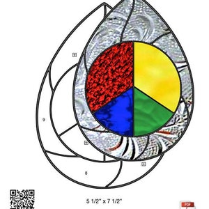 Peace Out Teardrop Stained Glass Pattern - Etsy
