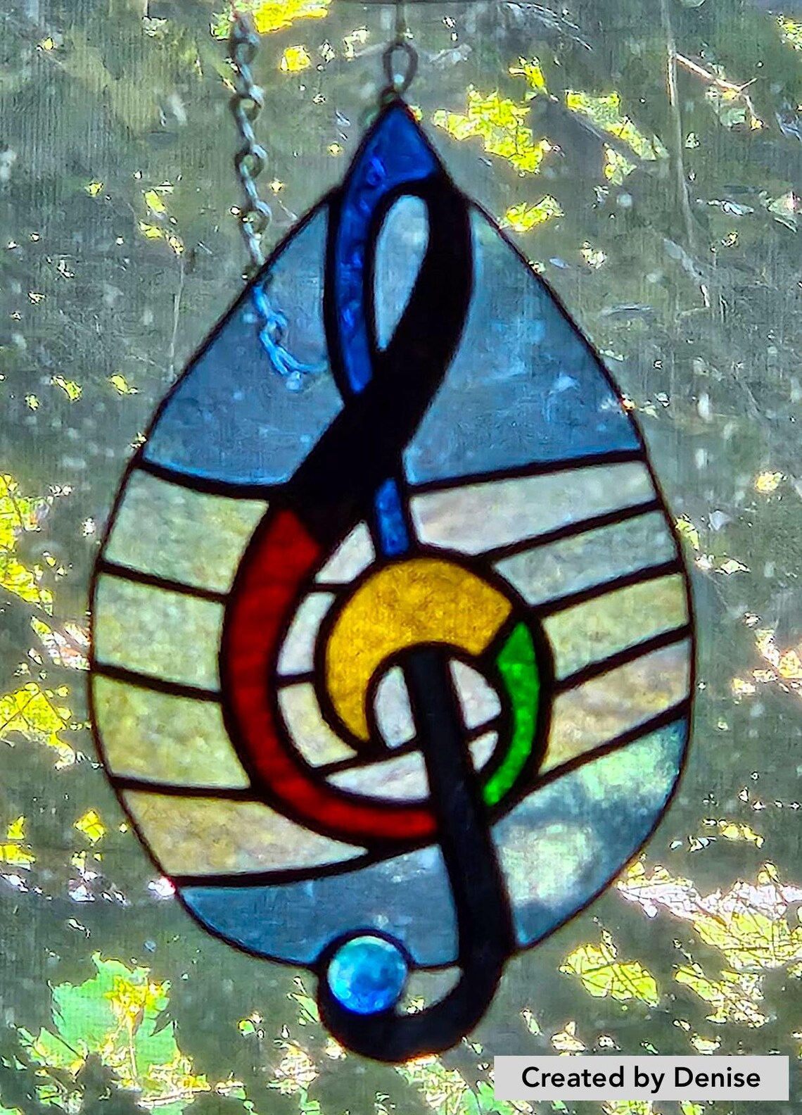 Treble Clef Teardrop Stained Glass Pattern - Etsy