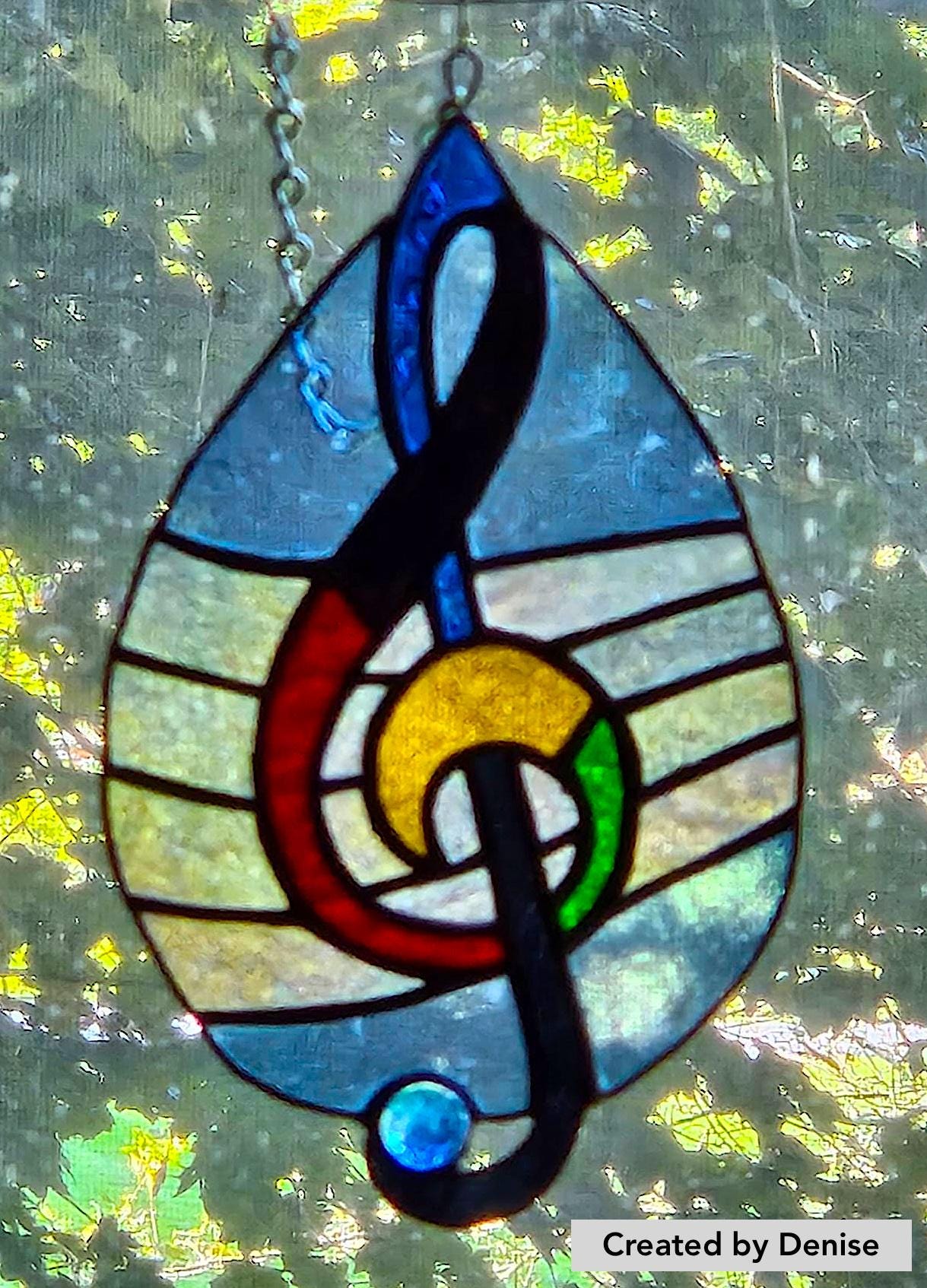 Treble Clef Teardrop Stained Glass Pattern - Etsy