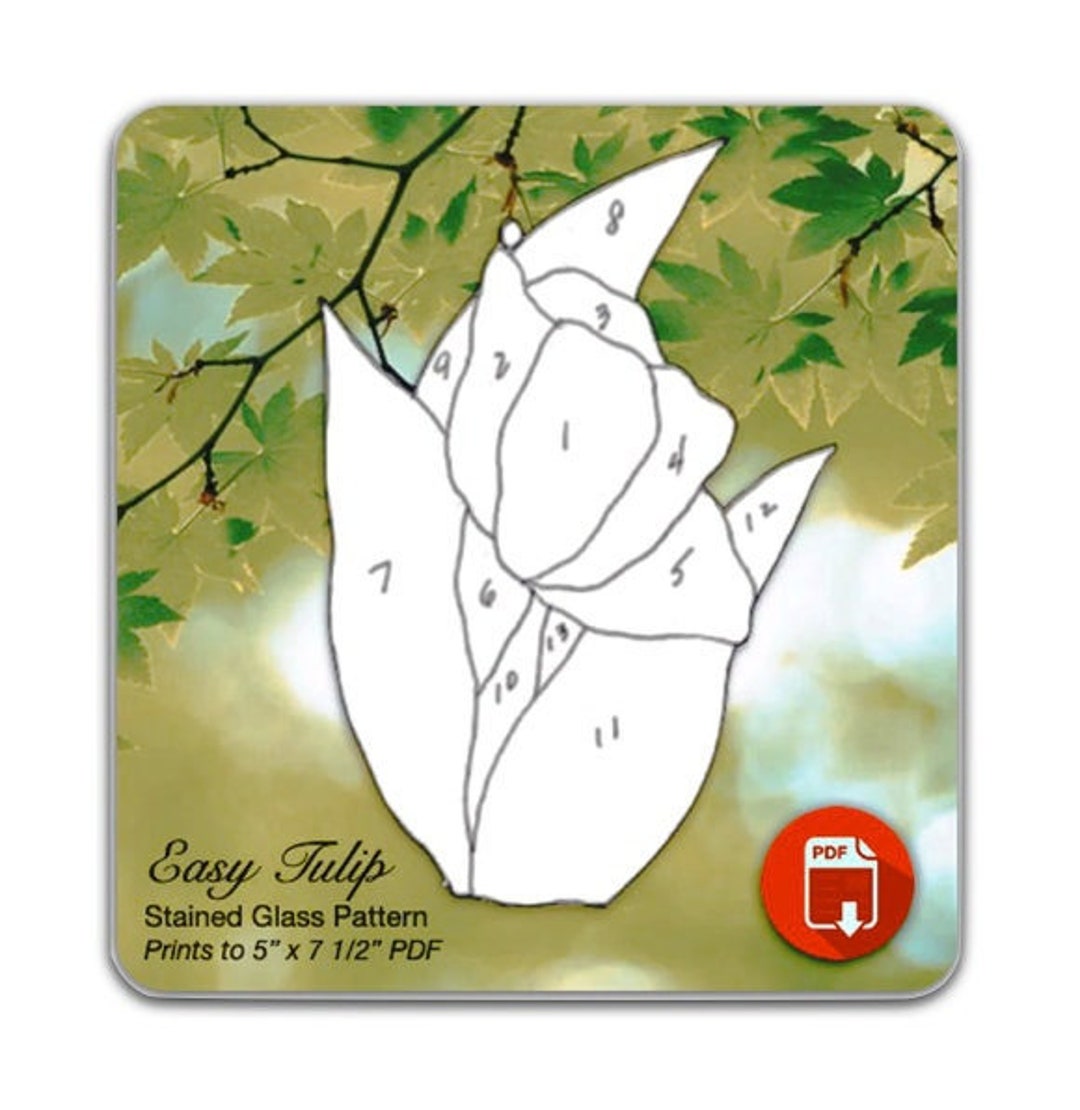 Easy Tulip Stained Glass Pattern - Etsy
