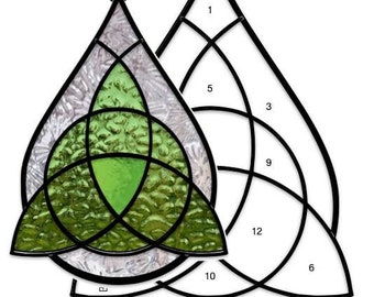 Geometric Stained Glass Panel Vintage Glass Window Hanging Wall Hanging ...