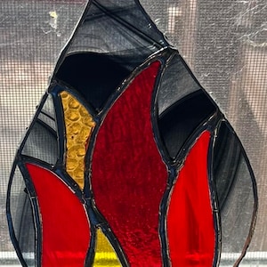 Fire Teardrop Stained Glass Pattern - Etsy