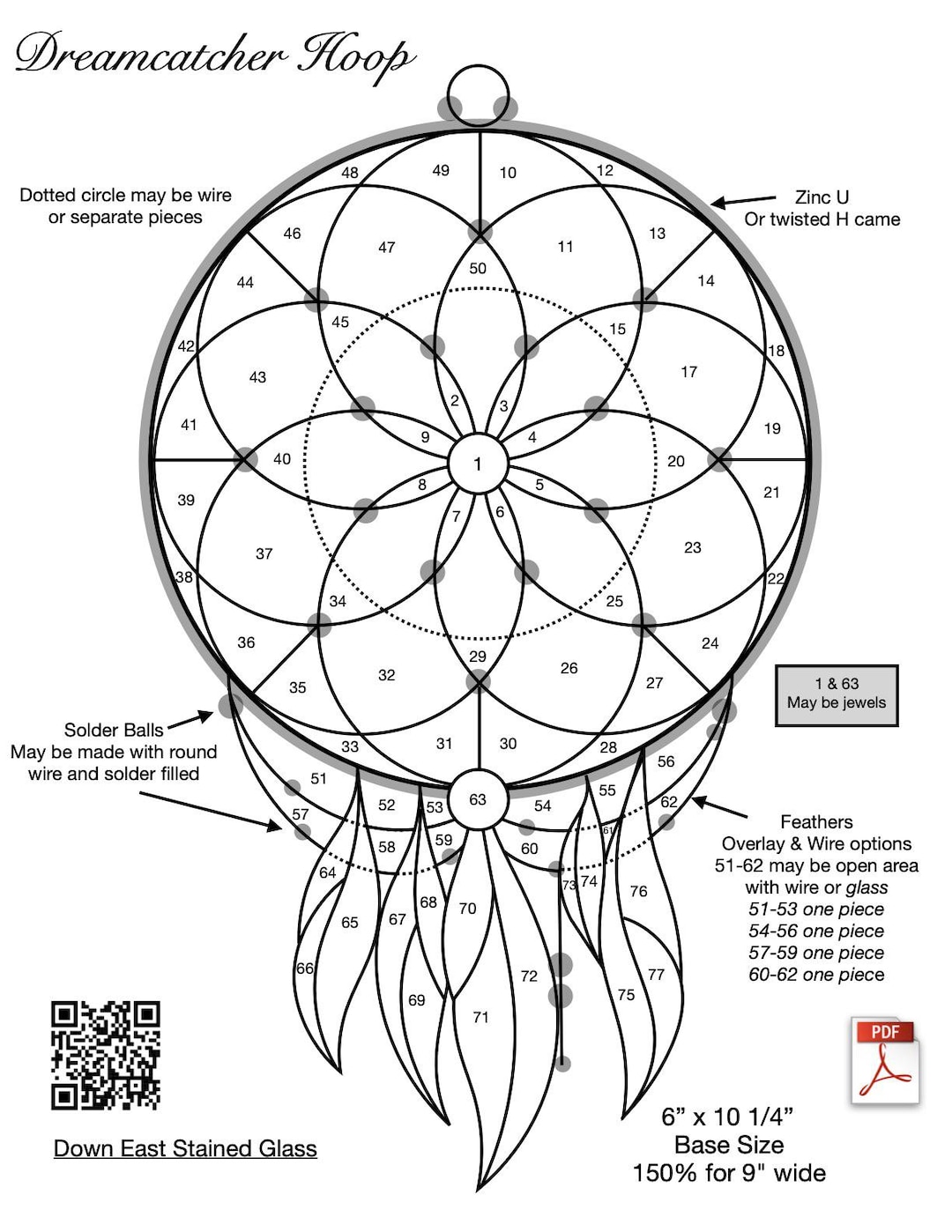Dreamcatcher Hoop Stained Glass Pattern - Etsy
