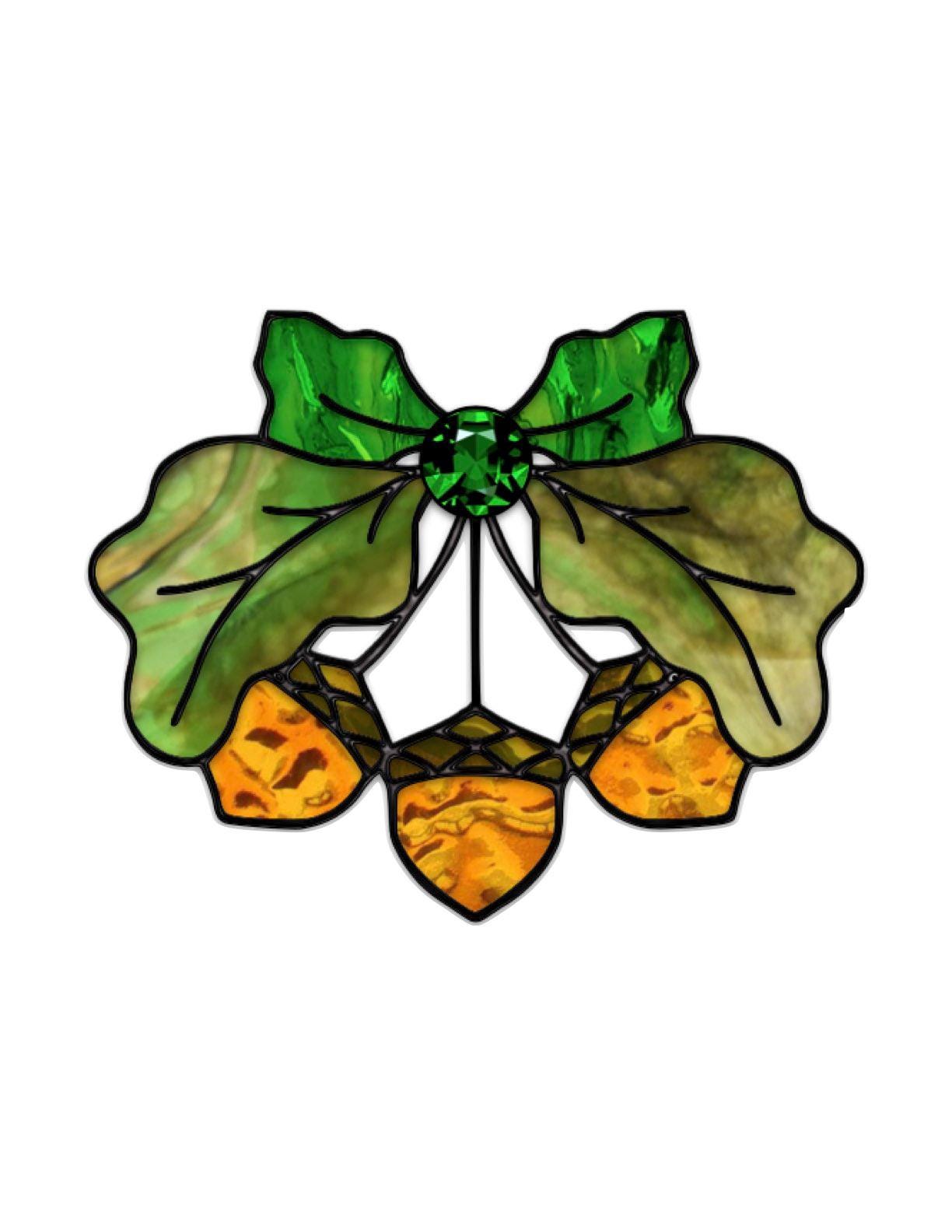 Acorn Swag Stained Glass Pattern - Etsy