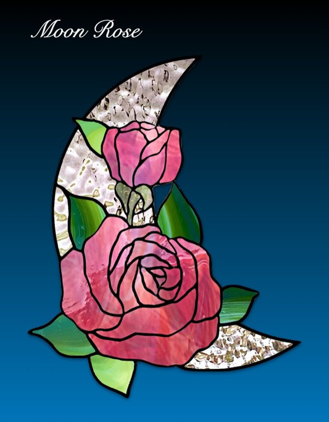 Moon Rose Stained Glass Pattern - Etsy