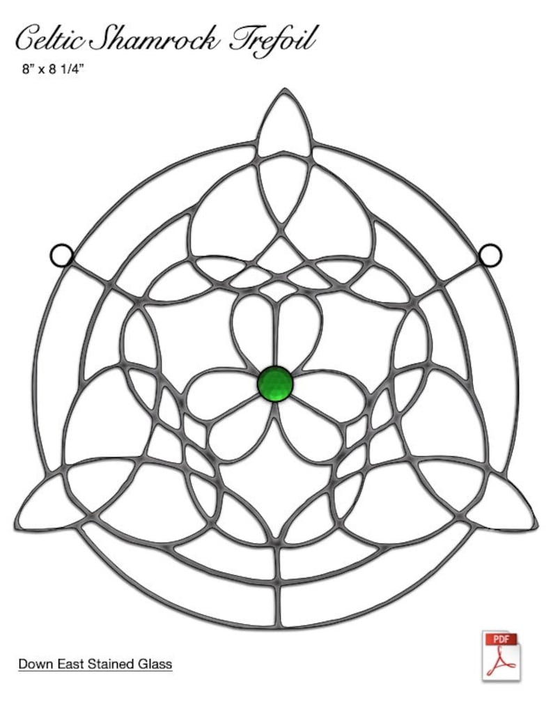 Celtic Shamrock Trefoil Stained Glass Pattern PDF - Etsy