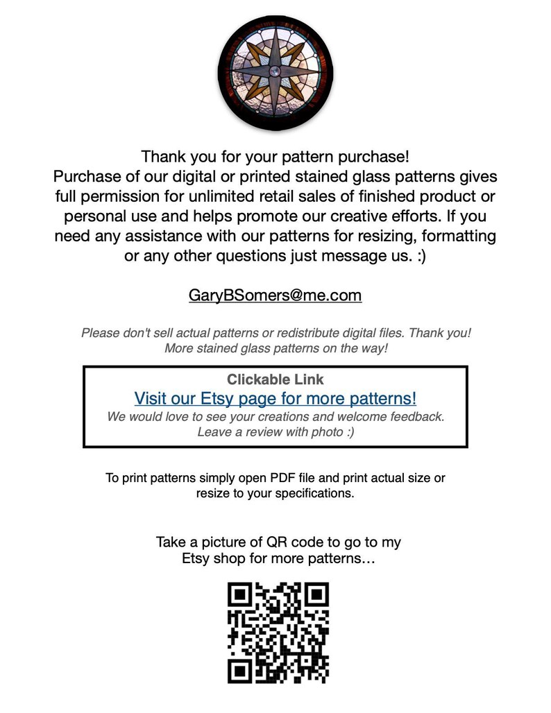 Acorn Swag Stained Glass Pattern - Etsy