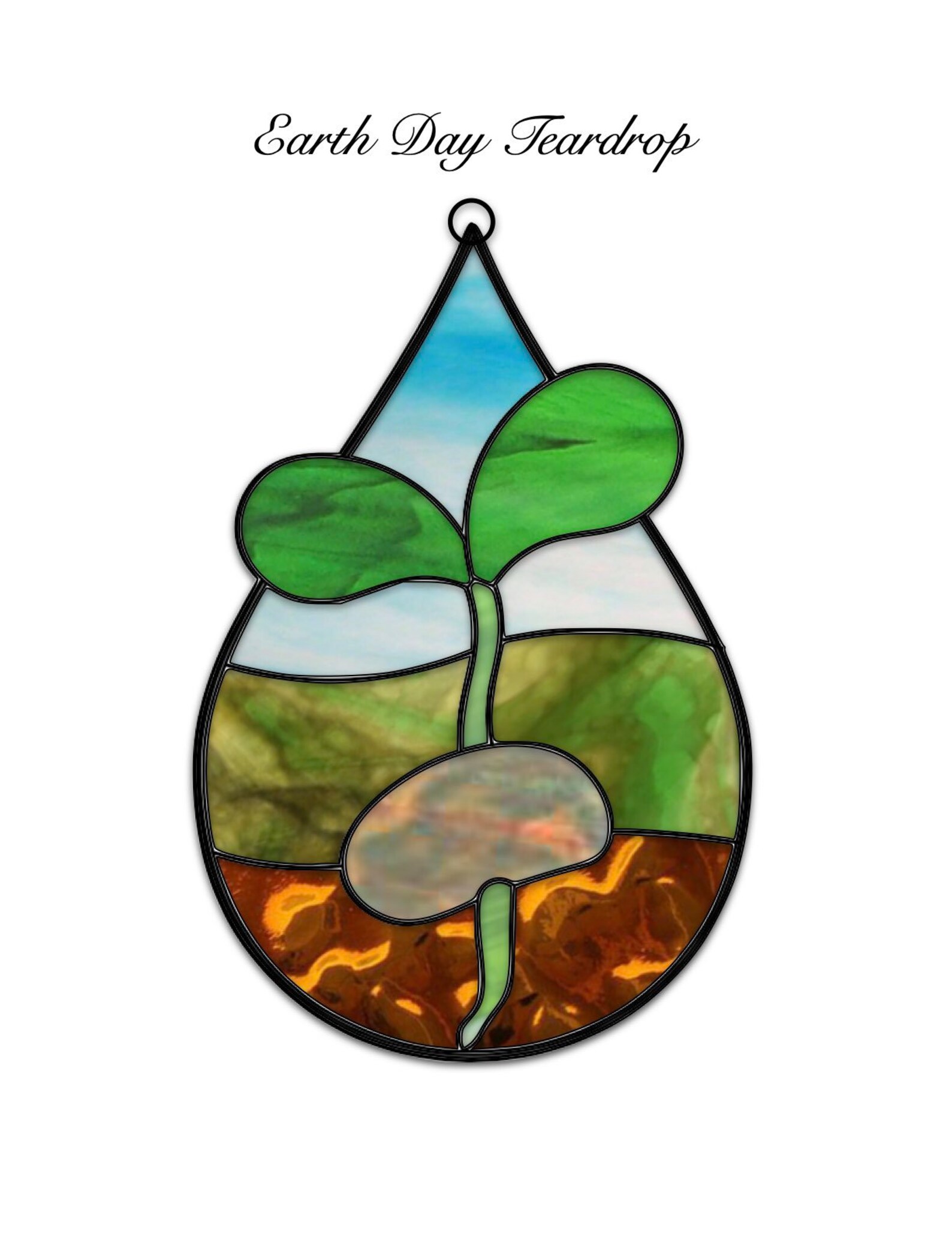 Earth Day Teardrop Stained Glass Pattern - Etsy