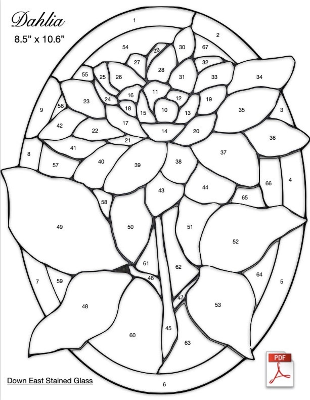 Dahlia Stained Glass Pattern PDF - Etsy