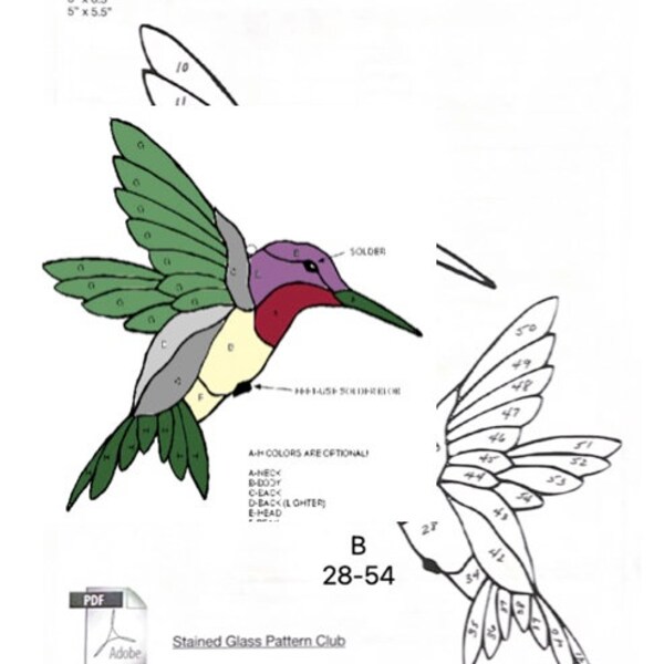 Stained Glass Hummingbird Suncatcher - Etsy