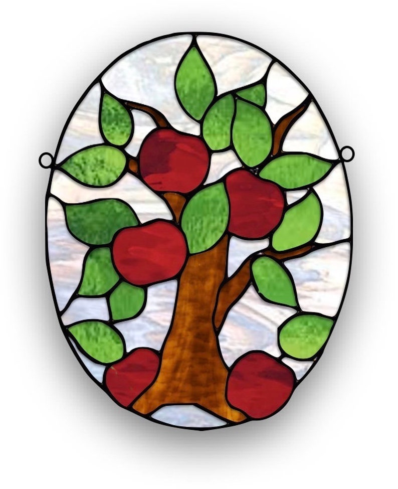 Apple Tree Stained Glass Pattern PDF - Etsy