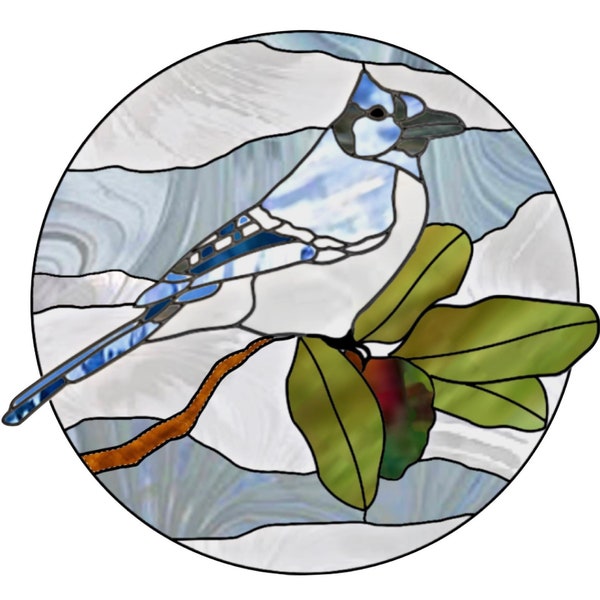 Blue Jay Stained Glass Pattern - Etsy