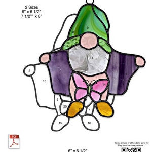 Flashing Gnome Stained Glass Pattern - Etsy