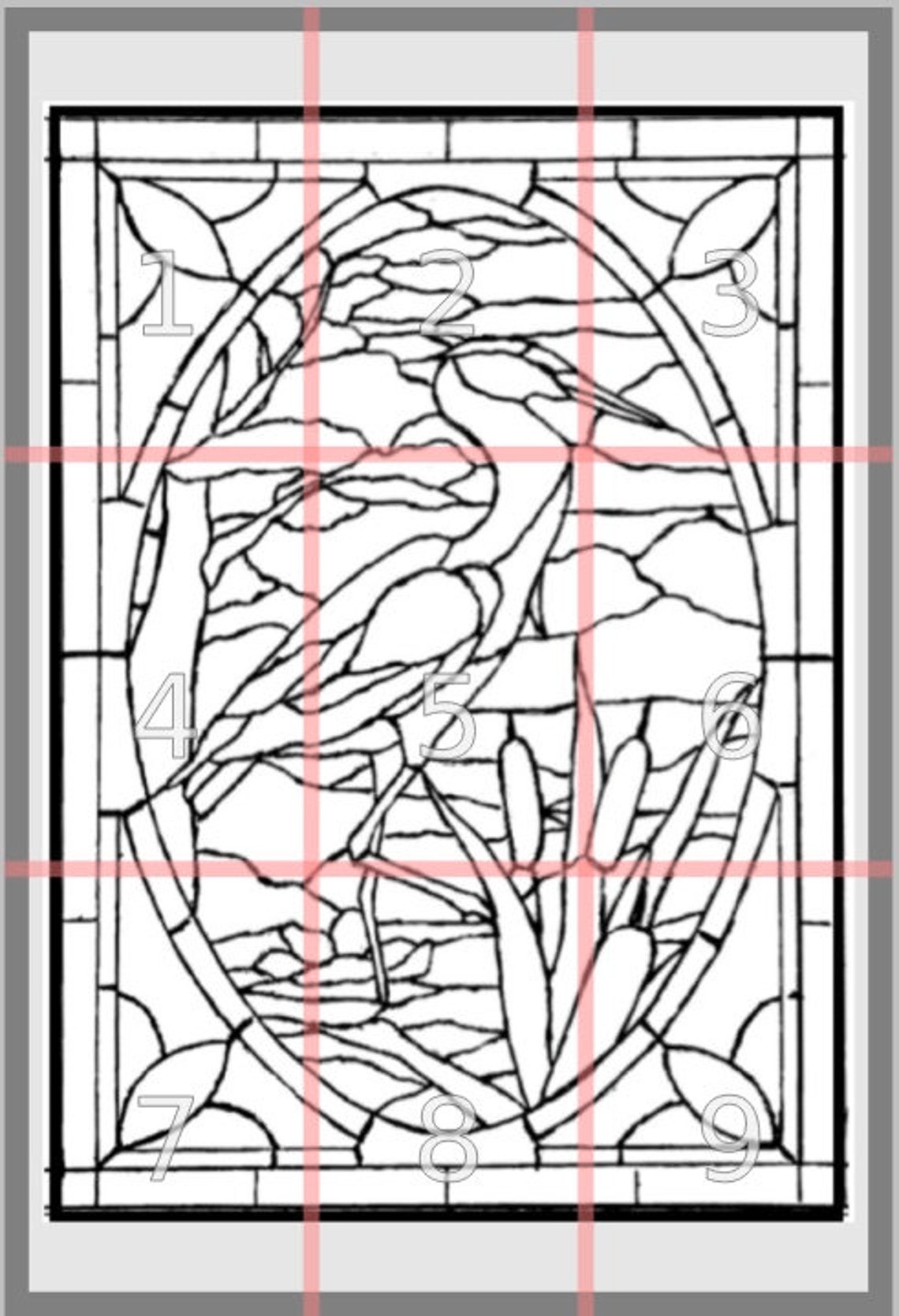 Egret 22x30 Stained Glass Pattern - Etsy