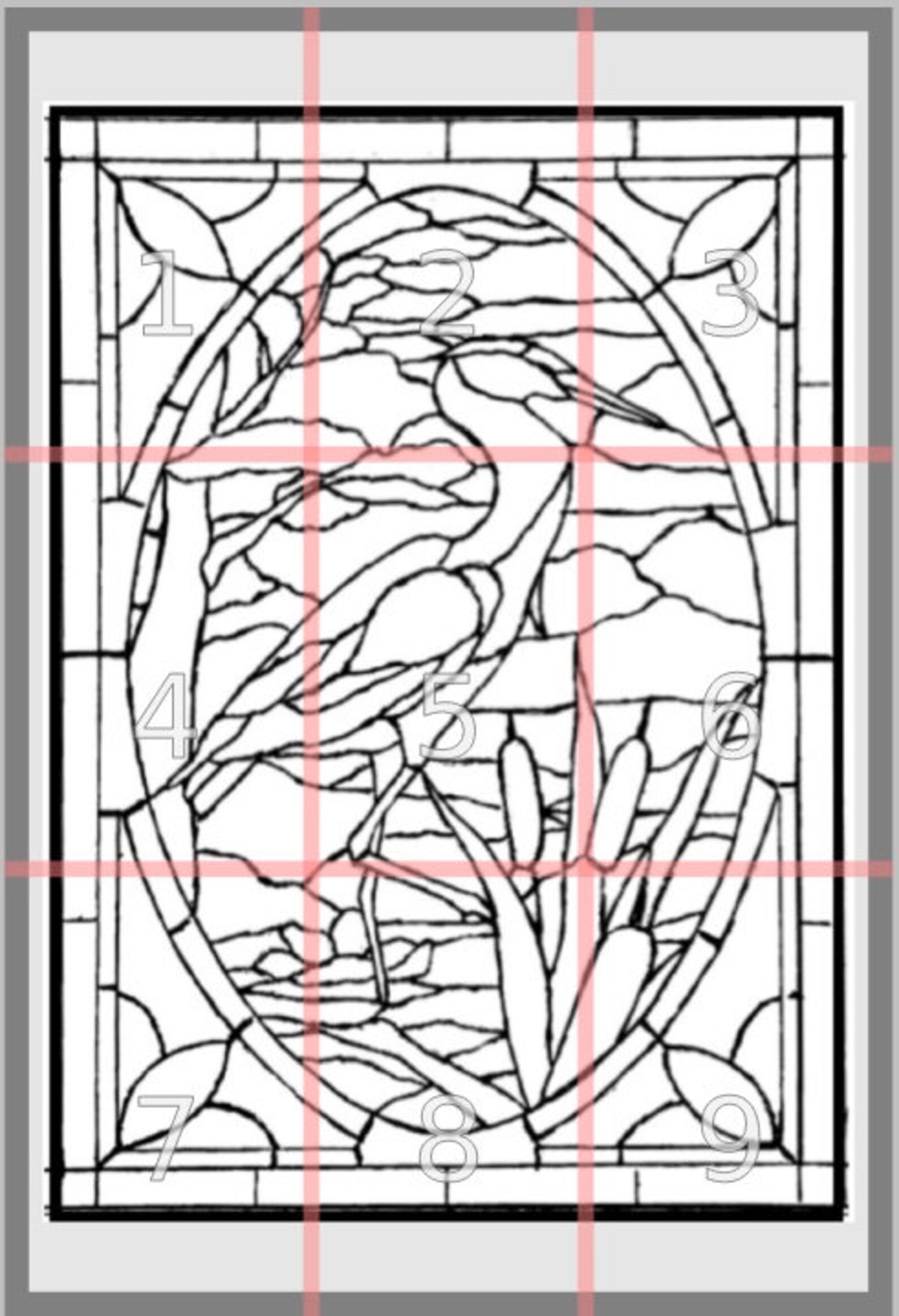 Egret 22x30 Stained Glass Pattern - Etsy