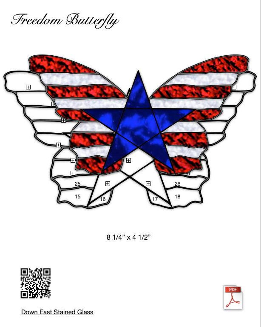 Freedom Butterfly Stained Glass Pattern - Etsy