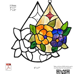 Vintage Tea Rose Teardrop Stained Glass Pattern - Etsy