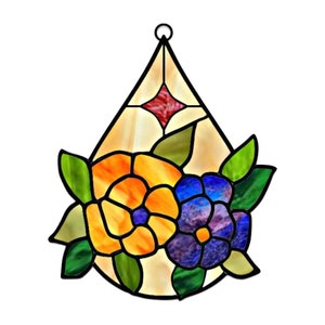 Vintage Tea Rose Teardrop Stained Glass Pattern - Etsy