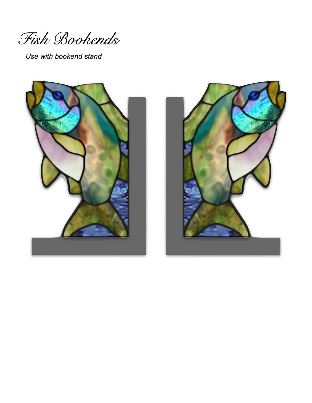 Fish Bookends Stained Glass Pattern - Etsy