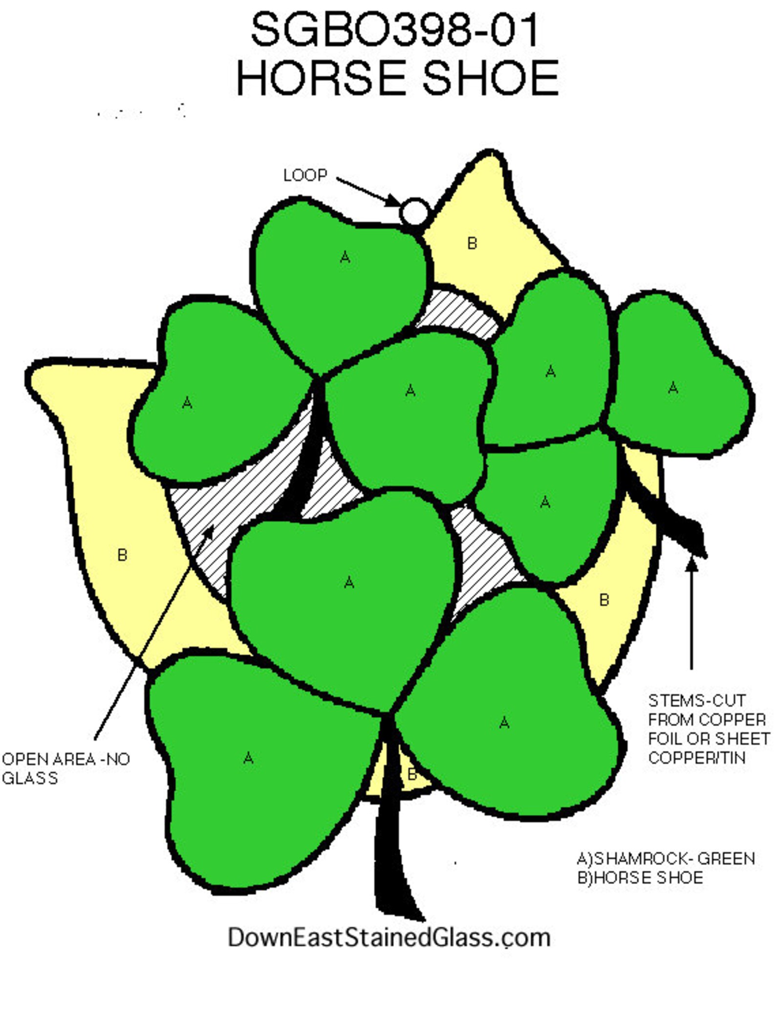 Shamrocks and Horseshoe Stained Glass Pattern - Etsy