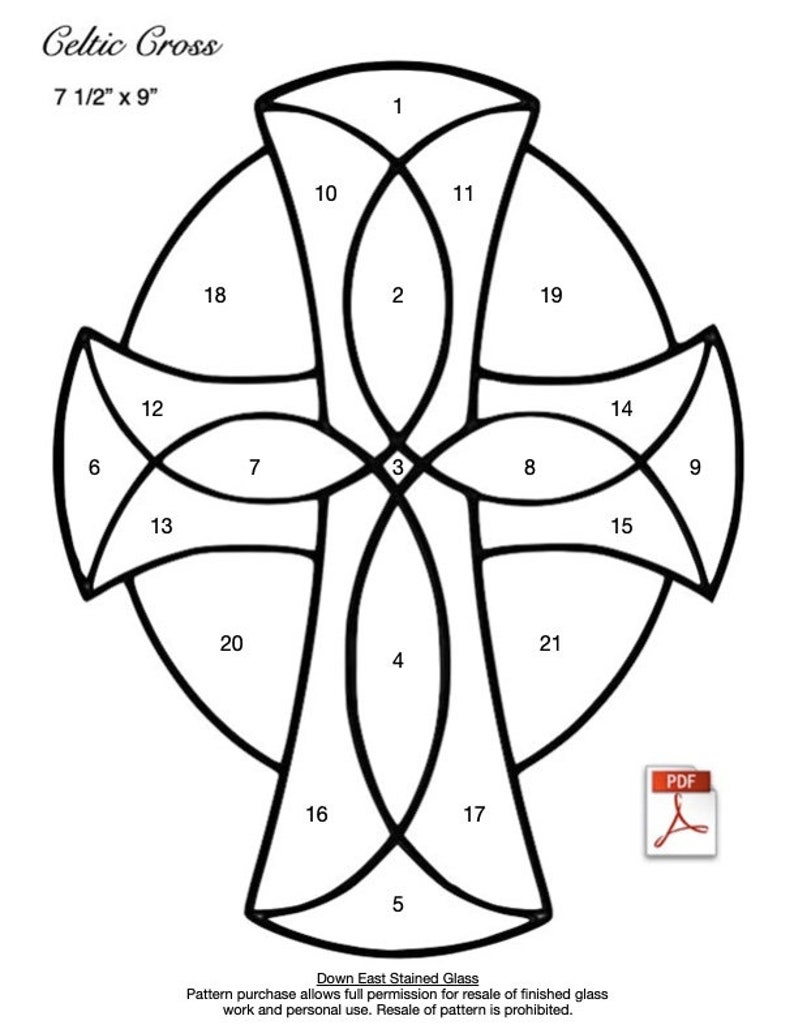 Celtic Cross Stained Glass Pattern PDF - Etsy