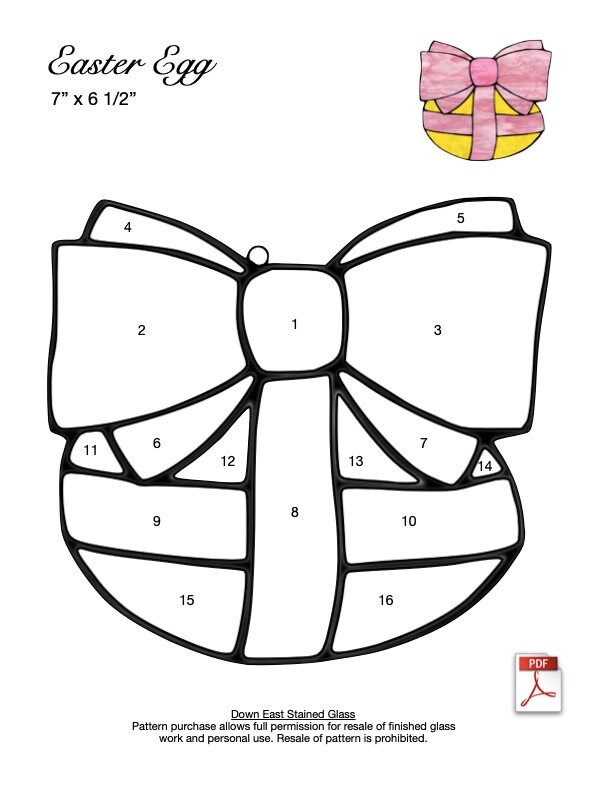 Easter Egg Stained Glass Pattern PDF - Etsy