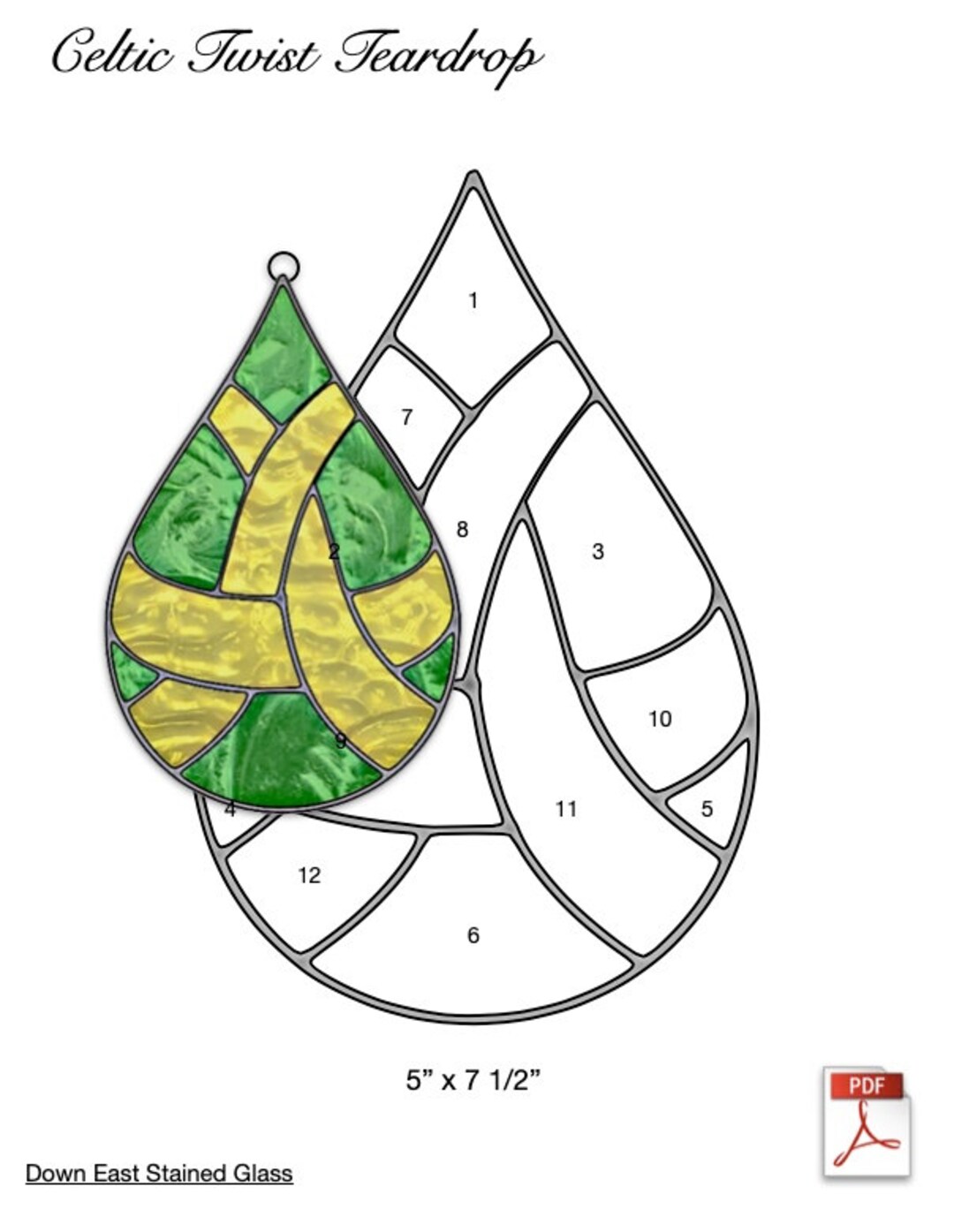 Celtic Twist Teardrop Stained Glass Pattern - Etsy