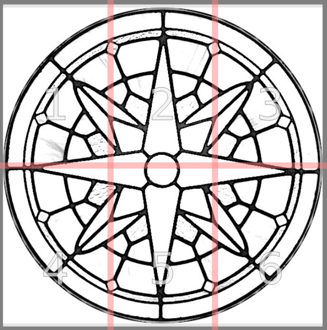 Compass Rose Stained Glass Pattern - Etsy