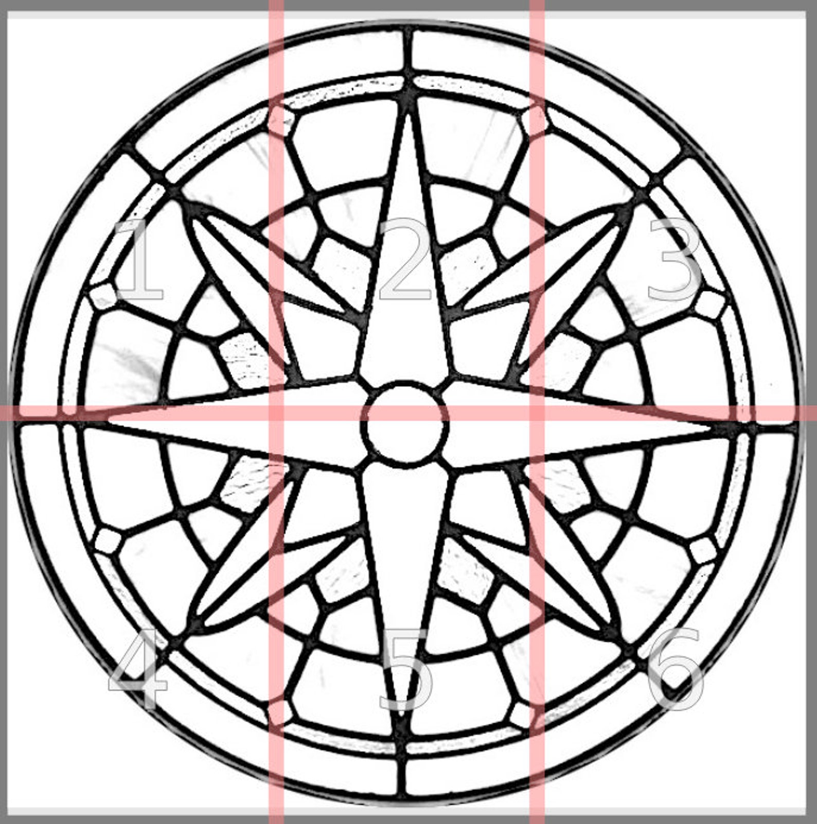 Compass Rose Stained Glass Pattern - Etsy