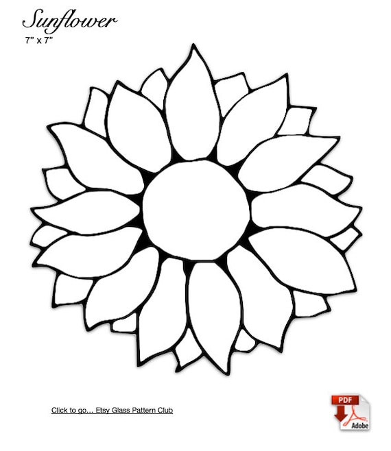 Sunflower Stained Glass Pattern - Etsy