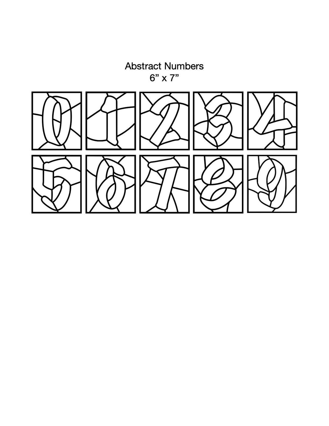 Abstract Numbers Stained Glass Patterns PDF & JPEG - Etsy