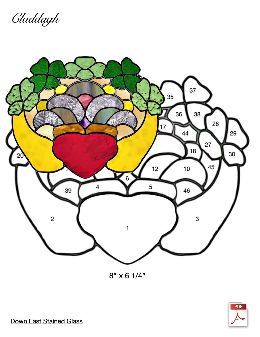 Claddagh Stained Glass Pattern - Etsy