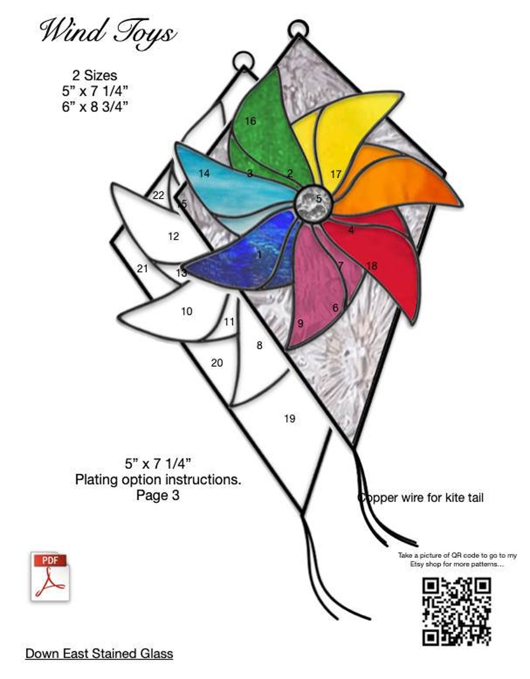 Wind Toys Stained Glass Pattern - Etsy