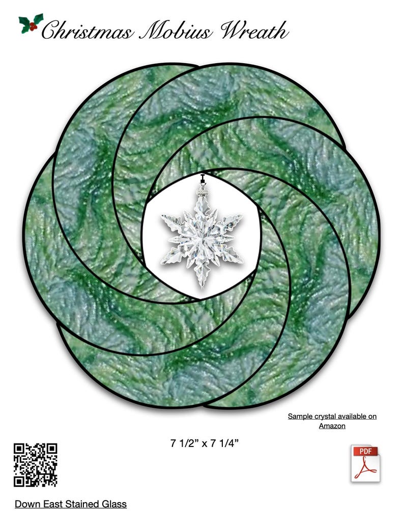 Christmas Mobius Wreath Stained Glass Pattern - Etsy