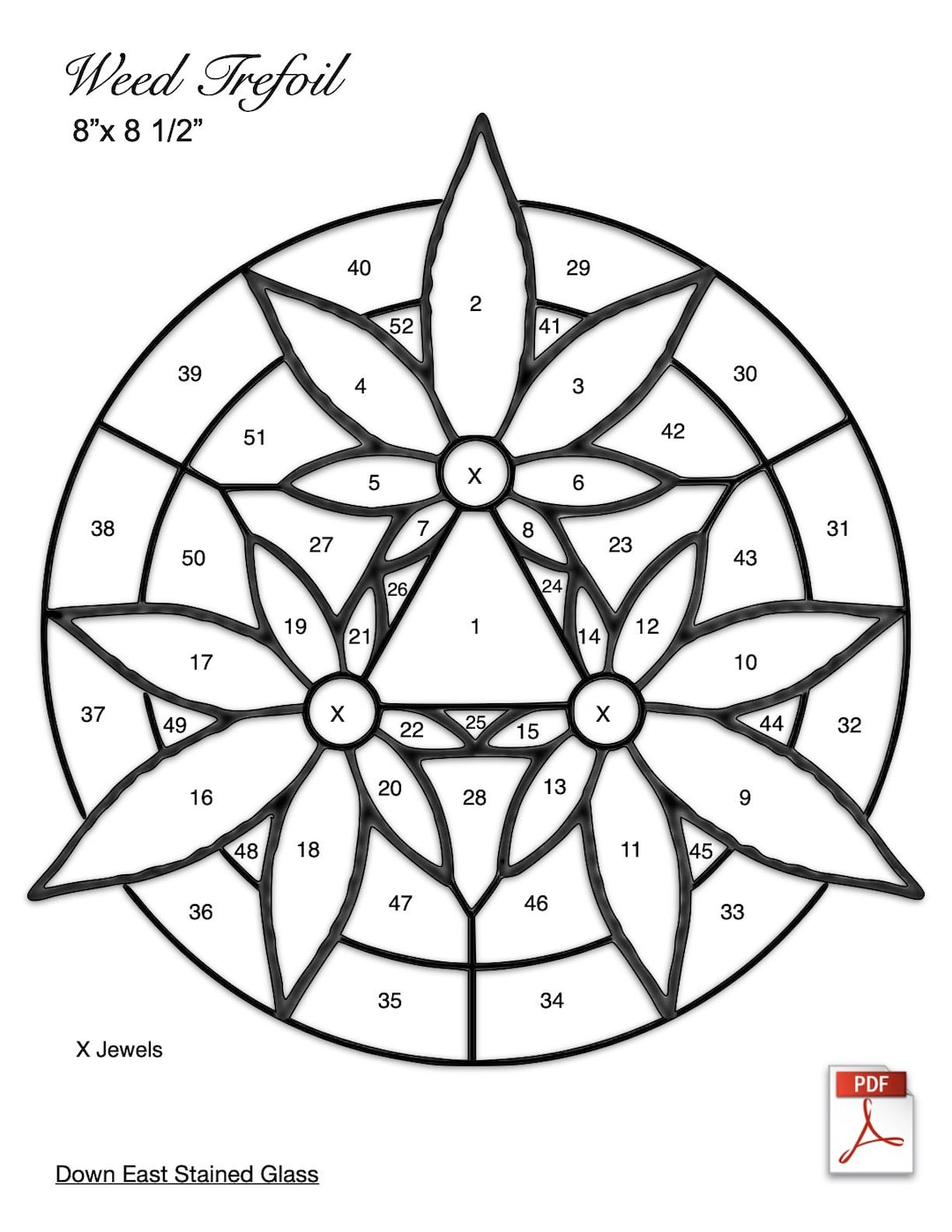 Weed Trefoil Stained Glass Pattern - Etsy