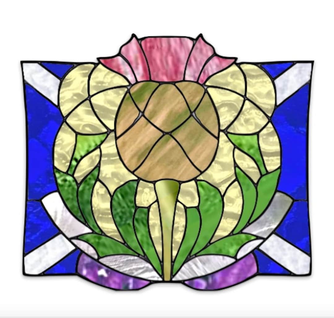 Scottish Thistle Stained Glass Pattern PDF - Etsy
