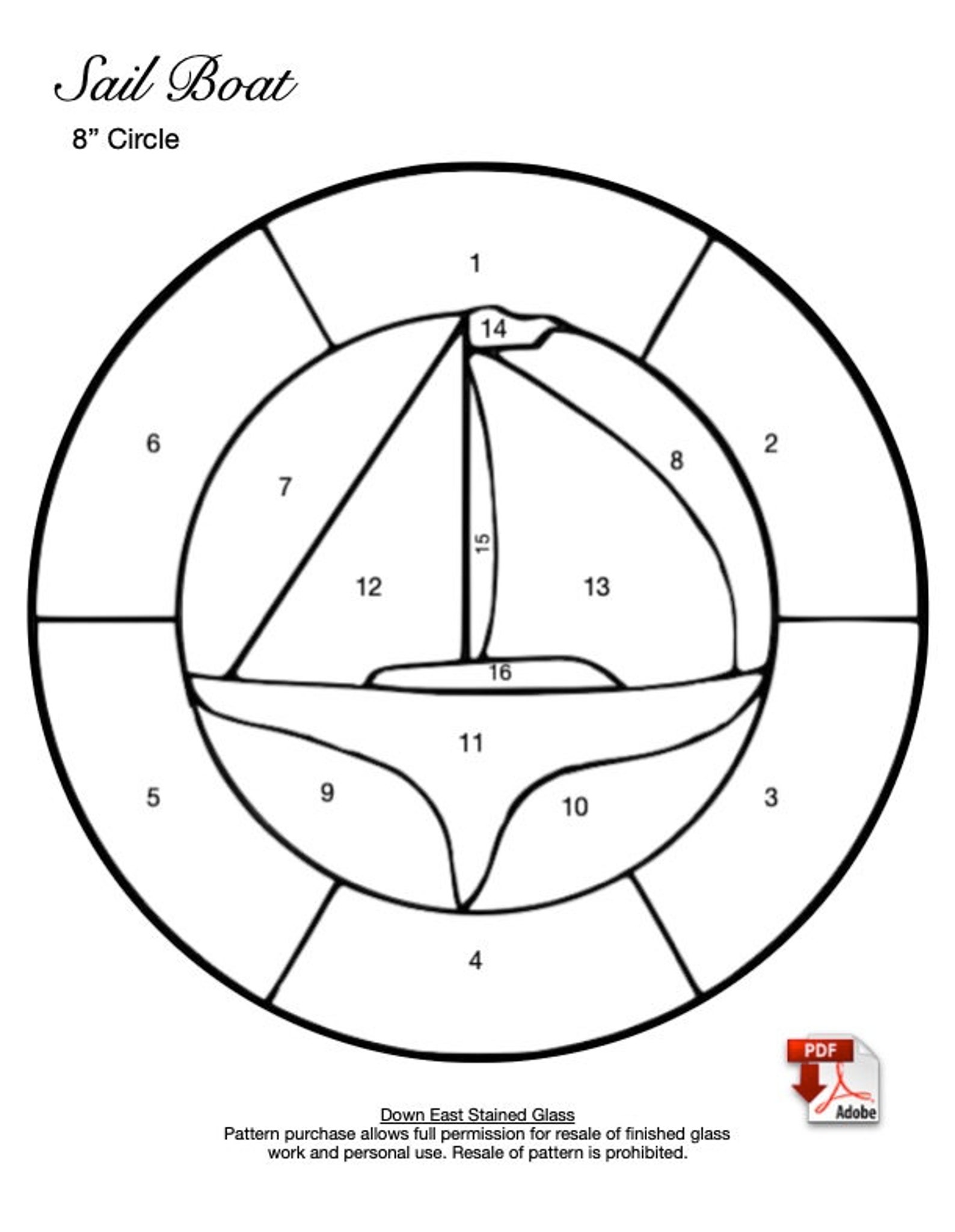 Sailboat Stained Glass Pattern - Etsy