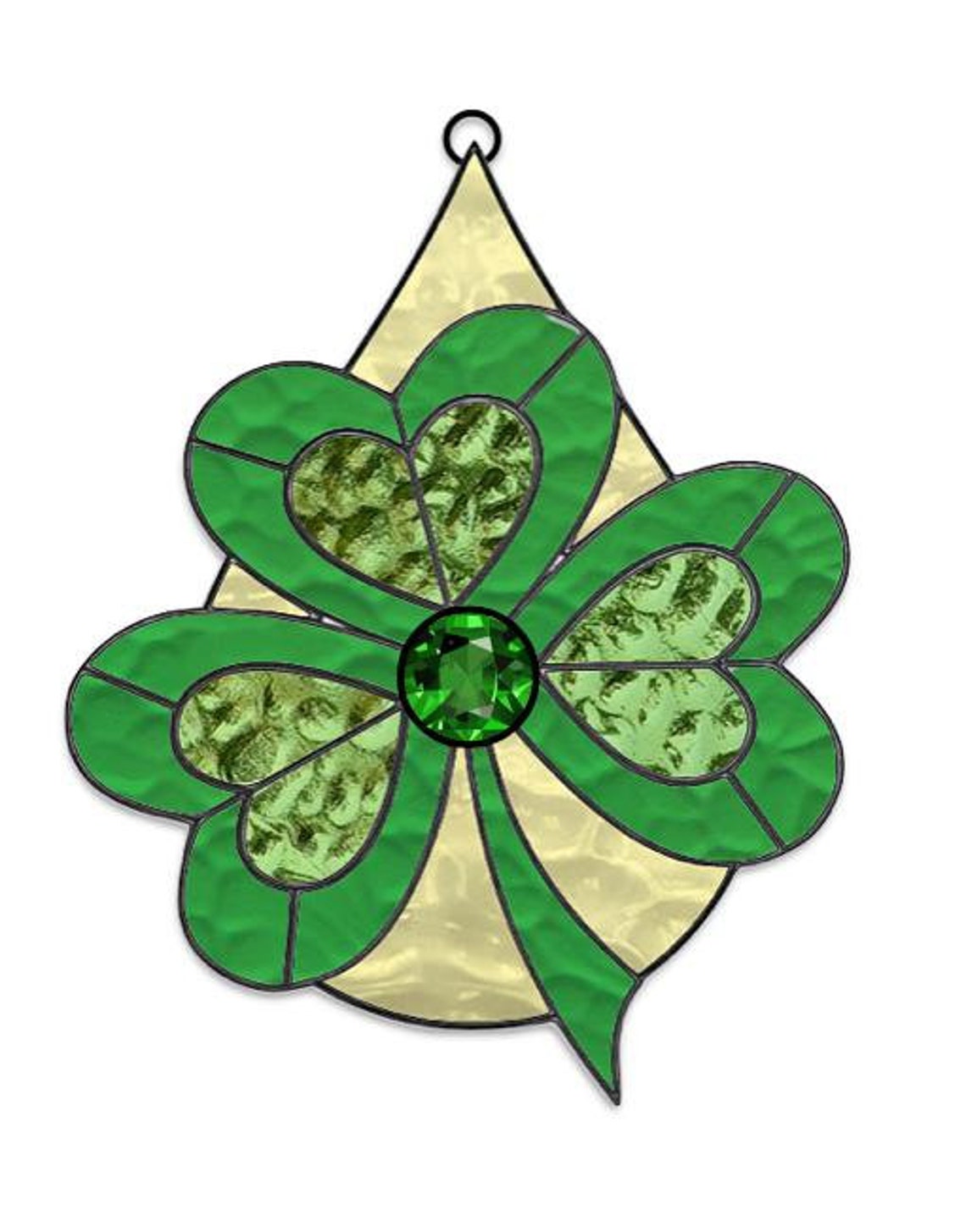 Shamrock Teardrop Stained Glass Pattern - Etsy