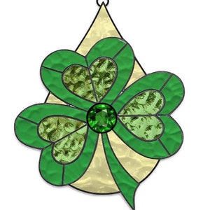 Shamrock Teardrop Stained Glass Pattern - Etsy