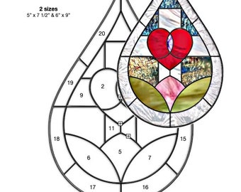 Bevel Insert Teardrop Series Stained Glass Patterns 12 Pack - Etsy