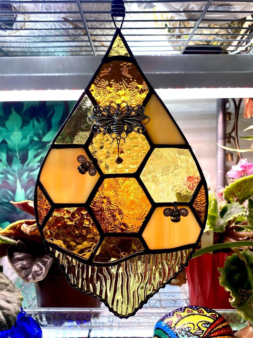 Honeycomb Teardrop Stained Glass Pattern - Etsy