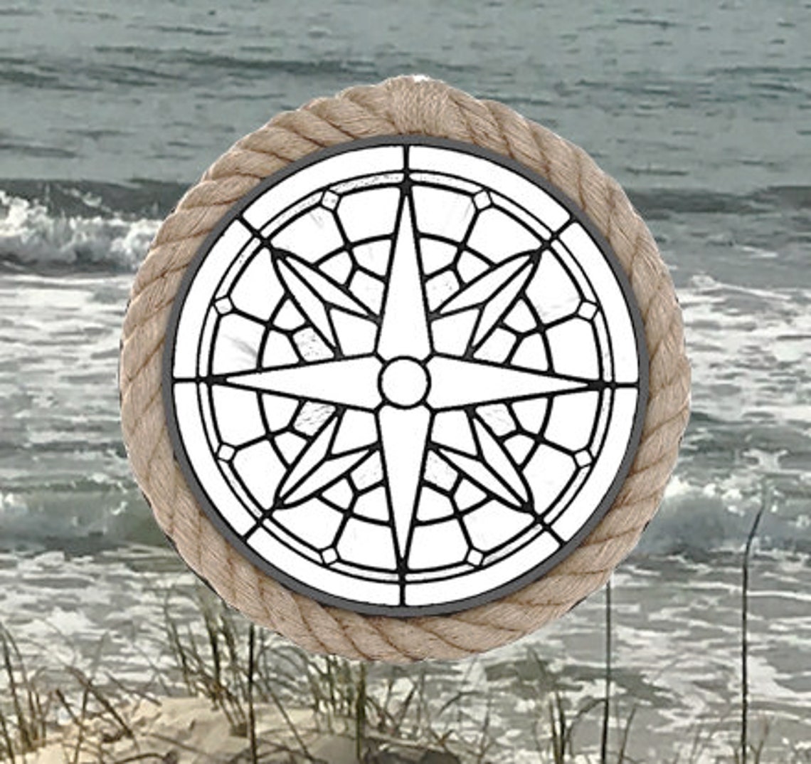 Compass Rose Stained Glass Pattern - Etsy