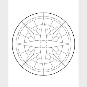 Compass Rose Stained Glass Pattern - Etsy
