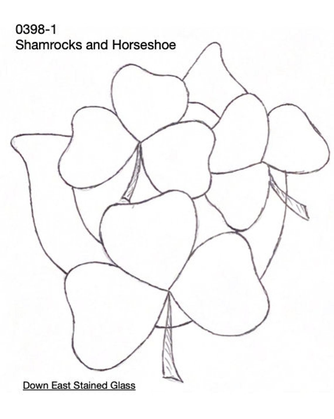 Shamrocks and Horseshoe Stained Glass Pattern - Etsy