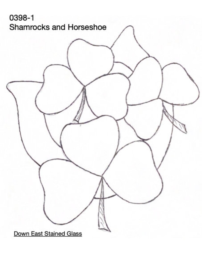 Shamrocks and Horseshoe Stained Glass Pattern - Etsy