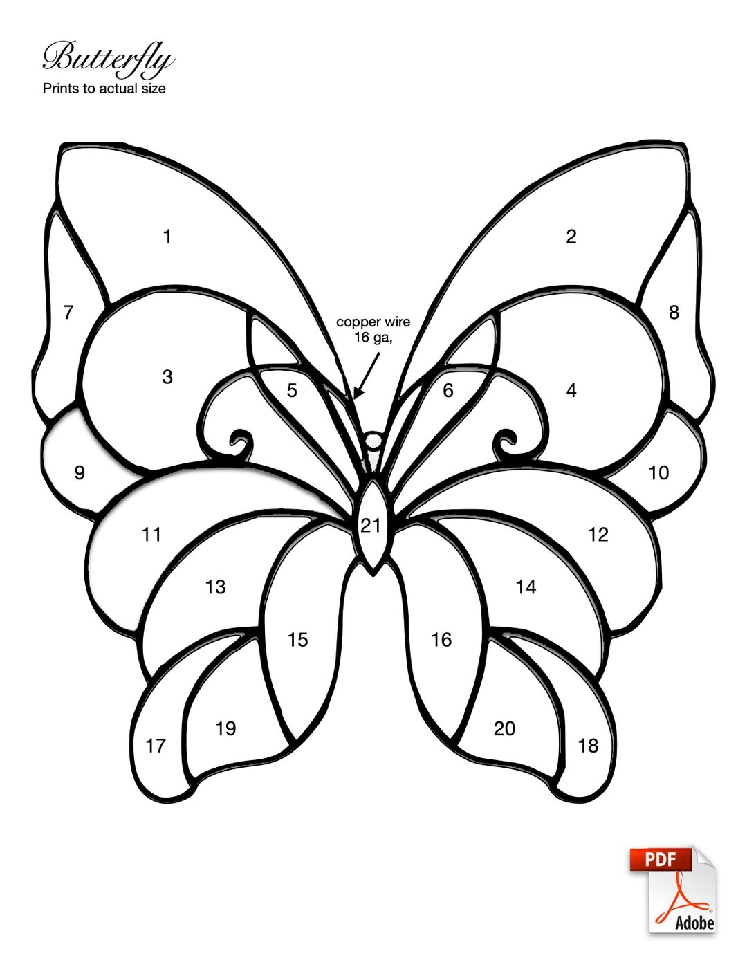 Butterfly Stained Glass Pattern PDF - Etsy