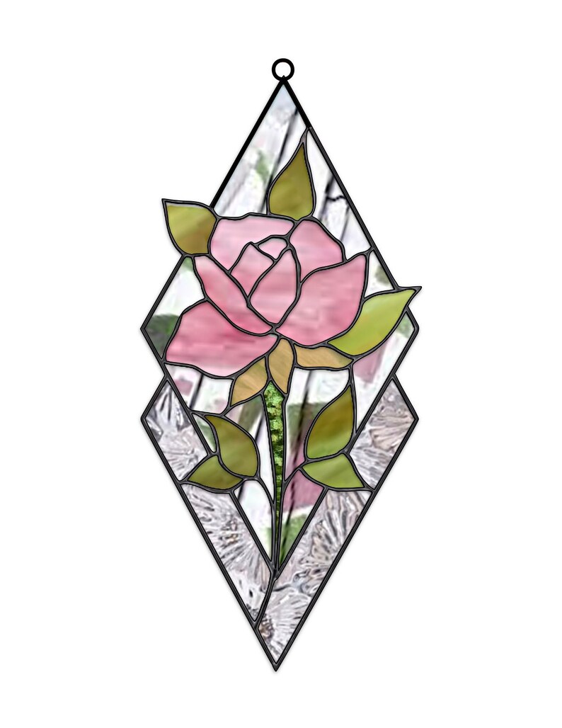 Rose Diamond Stained Glass Pattern - Etsy