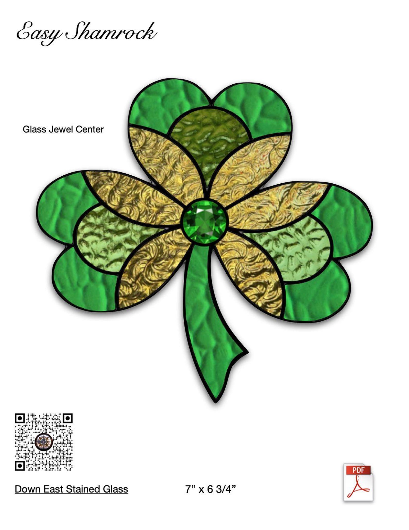 Easy Shamrock Stained Glass Pattern - Etsy