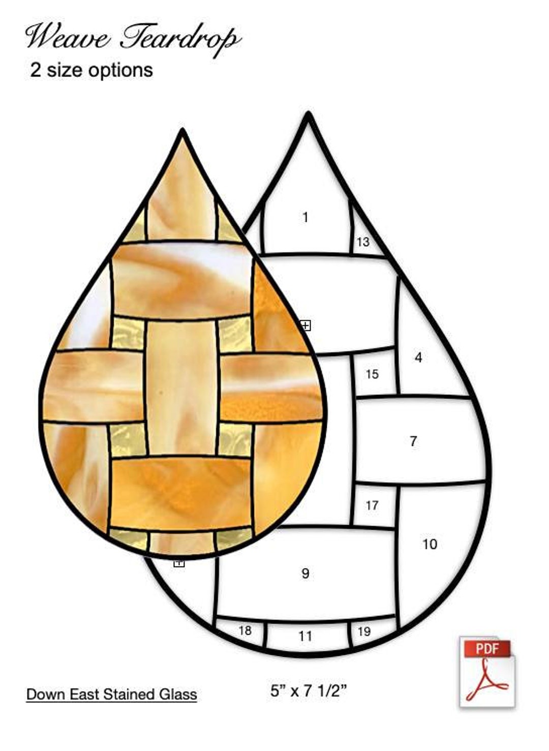 Weave Teardrop Stained Glass Pattern - Etsy