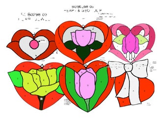 Stained Glass Pattern, Hearts Pattern, Valentine, Instant Download ...